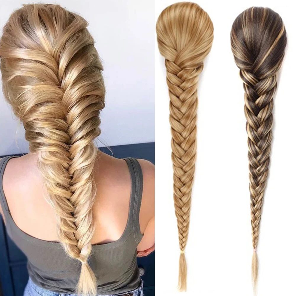Extensiones-de-Cabello-sint-tico-para-mujer-cola-de-caballo-con-cord-n ...