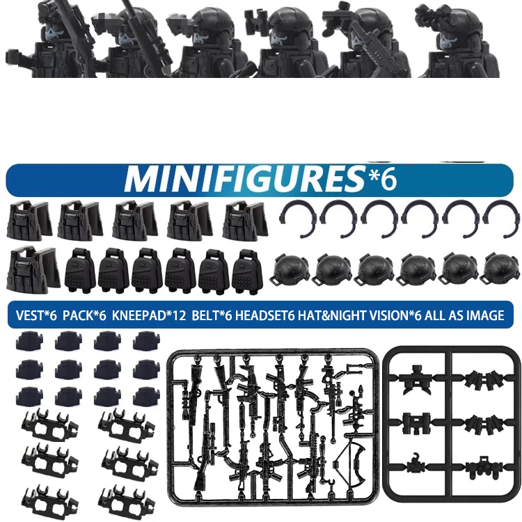 SWAT-Black-Team-Building-Block-Soldier-Warrior-Figure-MOC-Toys-Kid ...