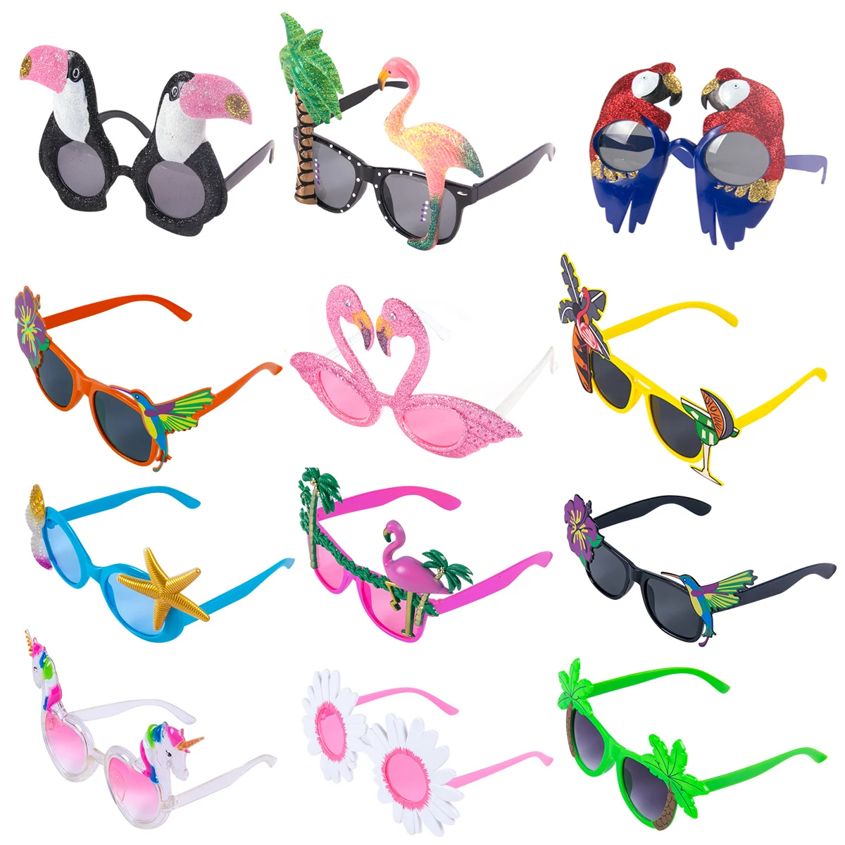 Luau-Feest-Zonnebril-Hawaiiaanse-Feestbril-Flamingo-Tropisch ...