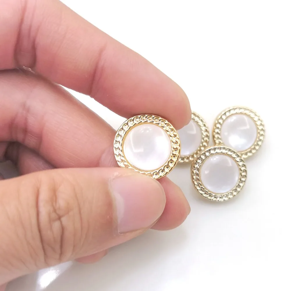 10pcs-Fashionable-Shank-Buttons-Opal-like-Beautiful-Gold-Color-Round ...