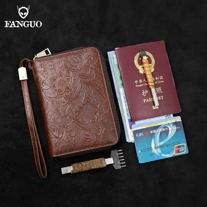 Customized Passport Wallet Anti-NFC Genuine Leather Card Holder ...