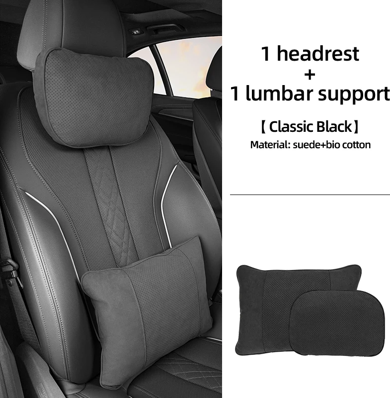 Suede-Car-Headrest-Lumbar-For-Volvo-XC90-S60-V40-XC60-S80-S40-V70-V50 ...