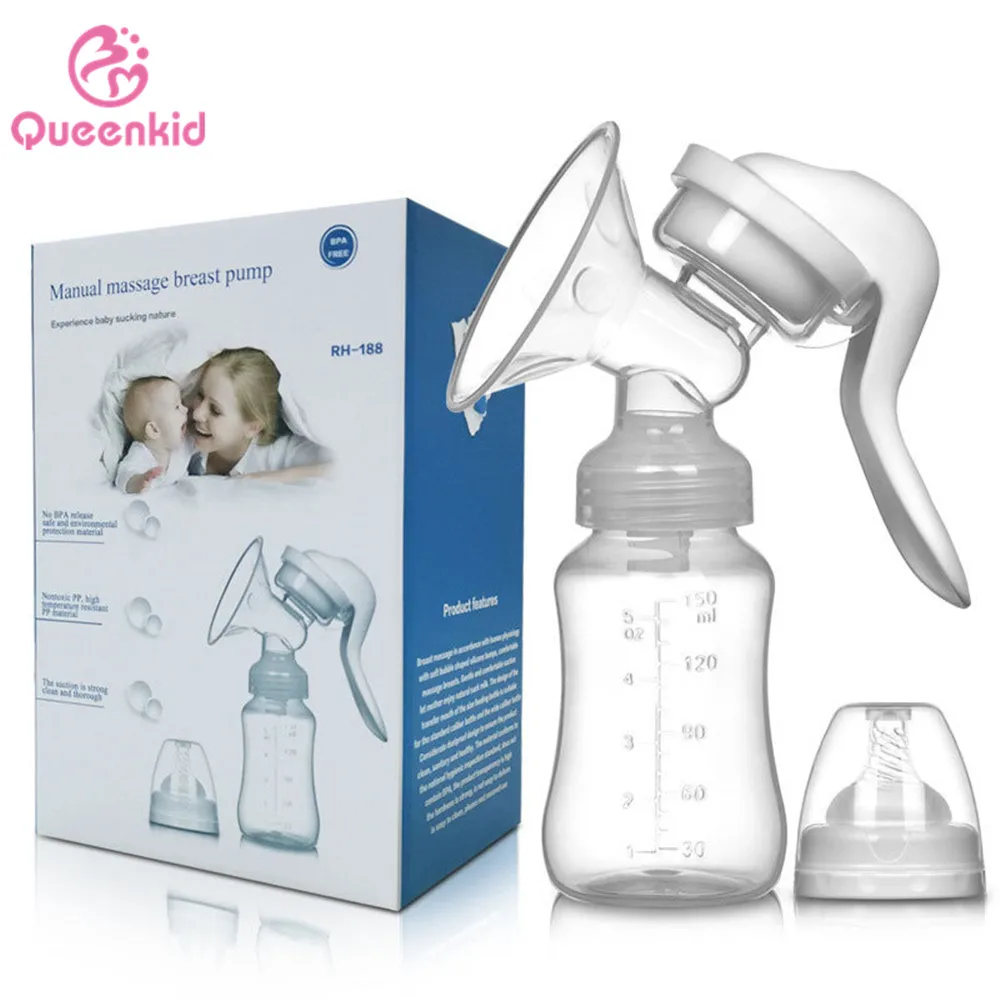 Extractor de leche Manual con botella de leche, bomba de silicona para ...
