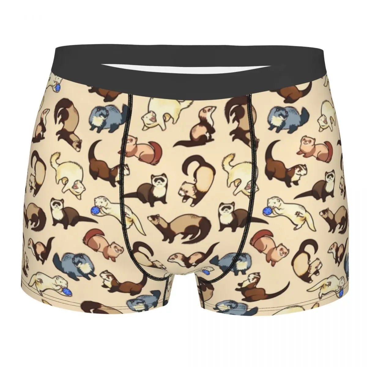 Ferret-Animal-Man-Underwear-Wildlife-Rodent-Weasel-Boxer-Briefs-Shorts-Panties-Funny-Mid-Waist ...