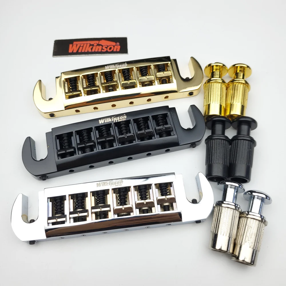 Wilkinson-WOGT3-Tailpiece-Bridge-For-LP-Electric-Guitar-Chrome-Silver ...