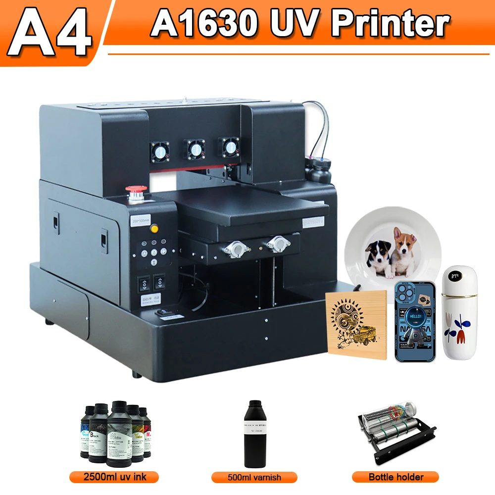 Uv 프린터 A4 Uv 평판 프린터 엡손 L805 휴대폰 케이스용 병 로터리 펜 유리 골프 목재 금속 Uv 프린터 A4
