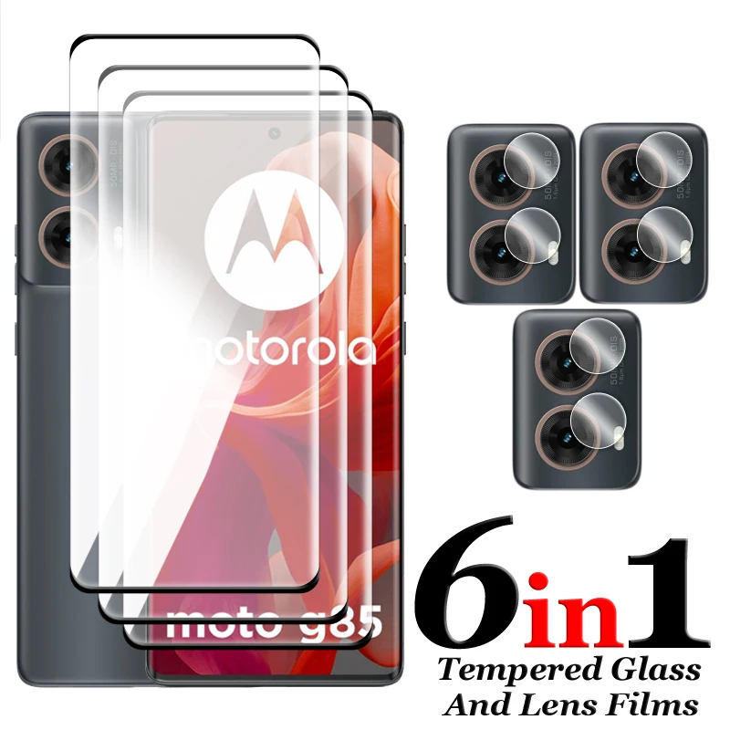 For Motorola Moto G85 Glass Full Cover 3D Curved Screen Protector For ...