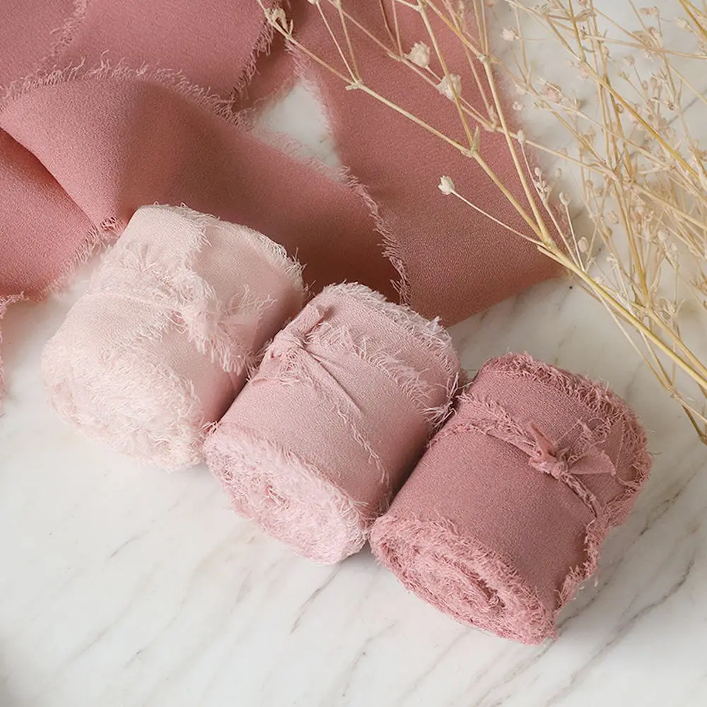 5M-Handmade-Frayed-Edged-Satin-Chiffon-Silk-Ribbon-For-Wedding ...