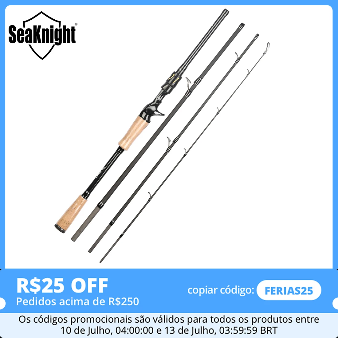 SeaKnight-Brand Rapier Series Fishing Rod, Carbon Lure Rod, Seções ...