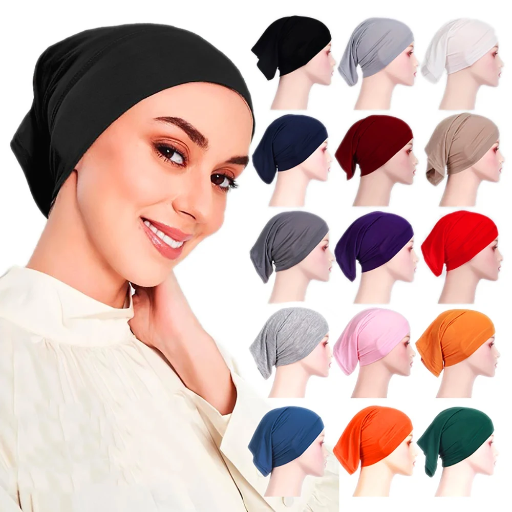 Ramadan-Muslim-Women-Under-Scarf-Stretch-Jersey-Inner-Hijabs-Caps-Round ...