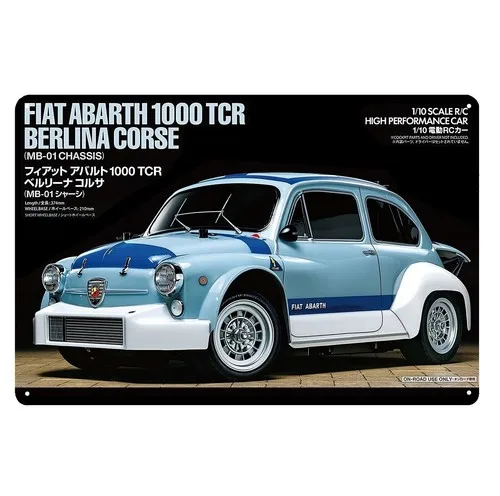 Metal Poster Vintage Rc Car Tin Sign Plaque Tamiya Abarth Mb01 Boxart ...