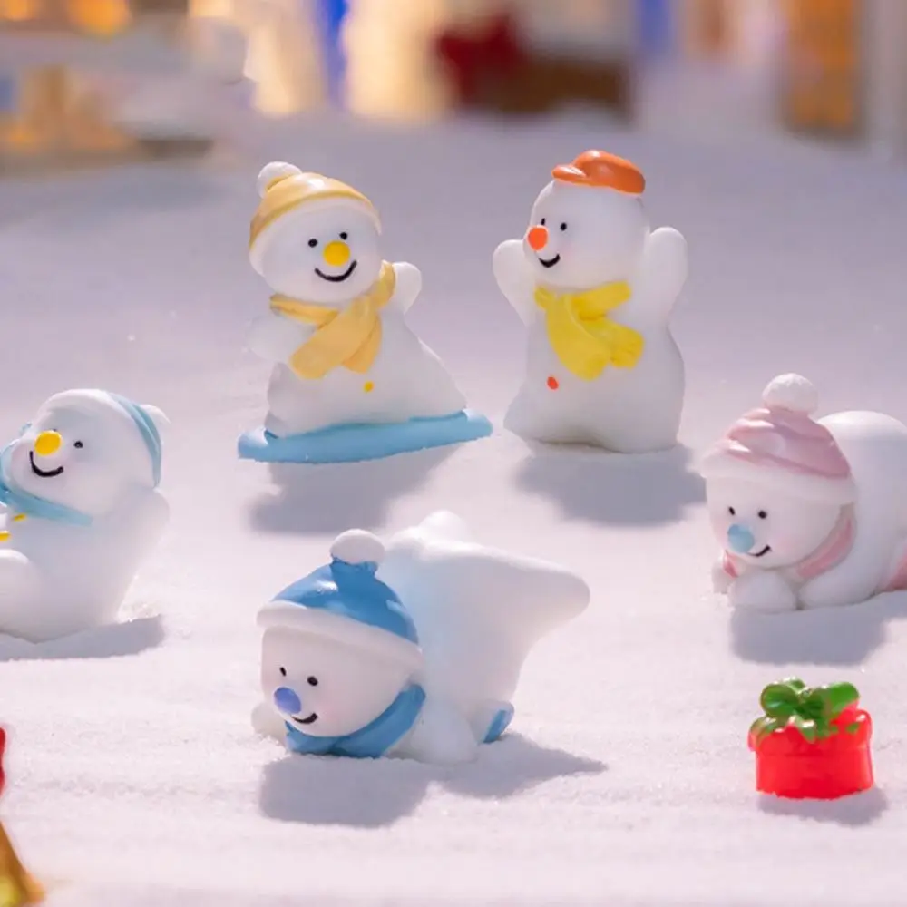 Gift Christmas Mini Snowman Figurine Accessories DIY Cartoon Snow Man ...