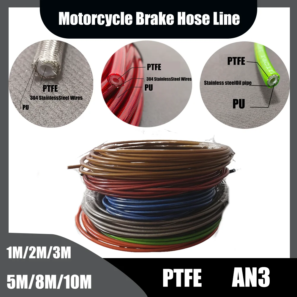 AN3-1M-10M-Motorcycle-Braided-Stainless-Steel-Nylon-Brake-Pipe-Line ...