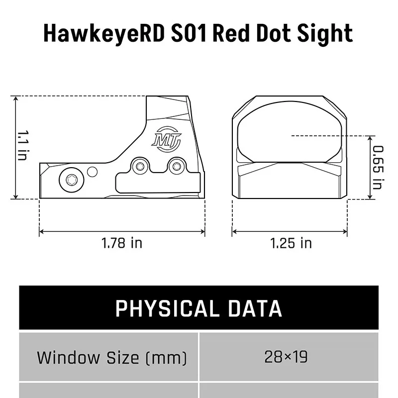 Hawkeye RMR Red Dot Sight RMR Micro Dot Red Sight Motion Activated ...