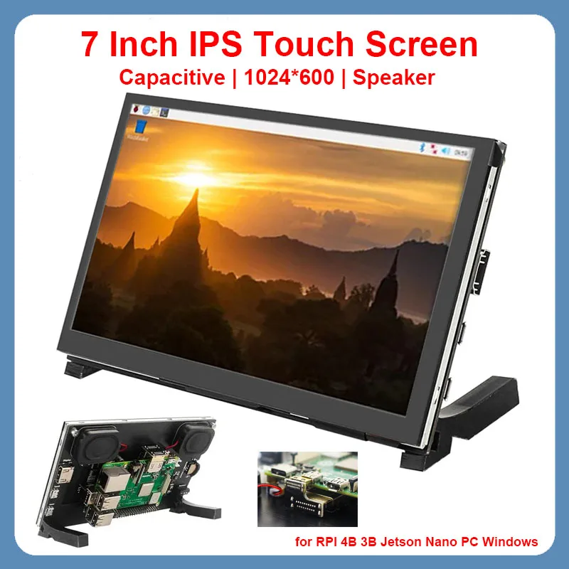 Raspberry-Pi-5B-7-Inch-IPS-Touch-Screen-1024-600-HD-LCD-Capacitive ...