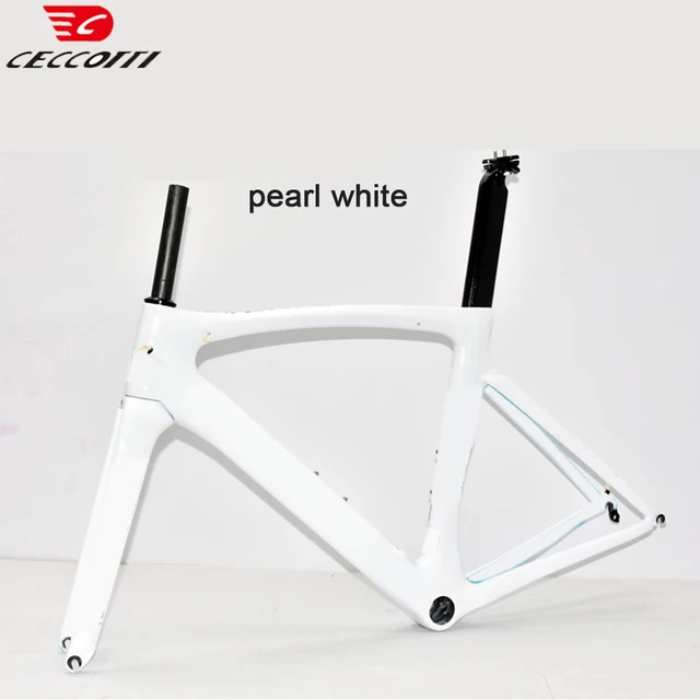 CECCOTTI hot selling pearl white color carbon frame road bike fit 700C ...