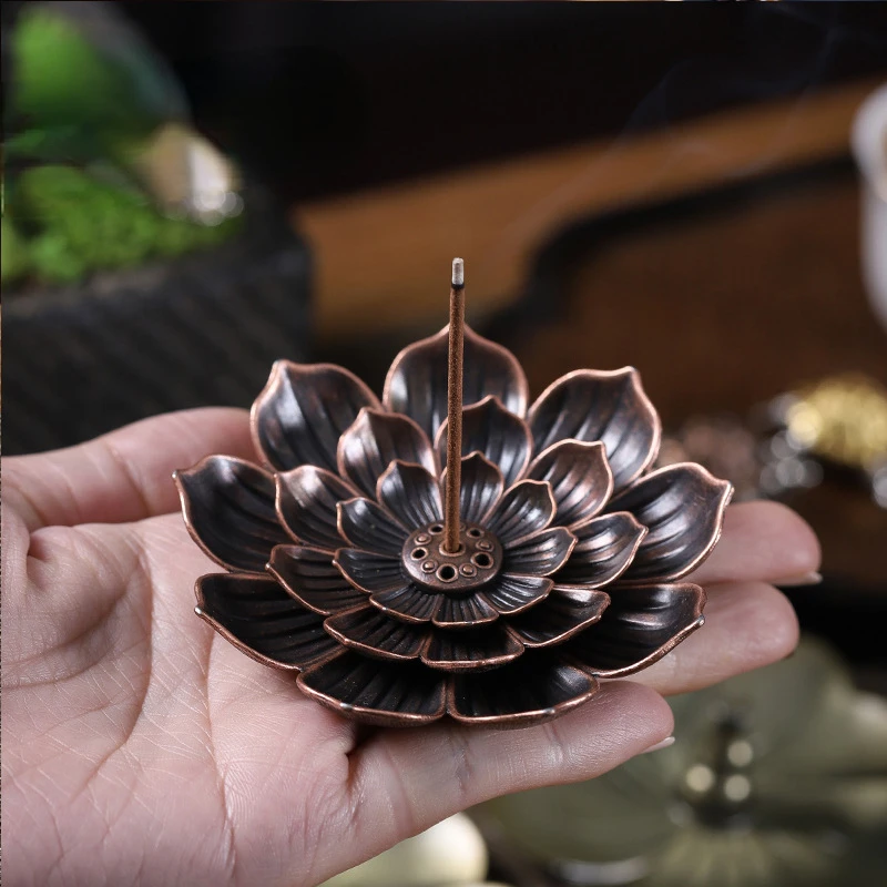 Alloy-Incense-Burner-Stick-Holder-Buddhism-Lotus-Line-Incense-Plate ...