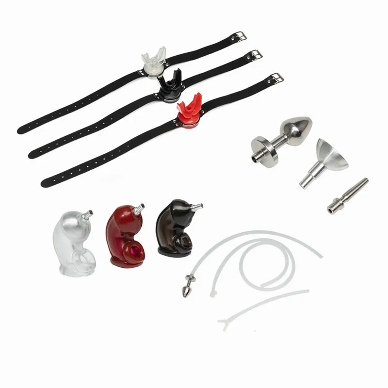 BDSM-irrigation-system-Penile-sheath-Flow-Into-the-Anus-Plug-and-inflow ...