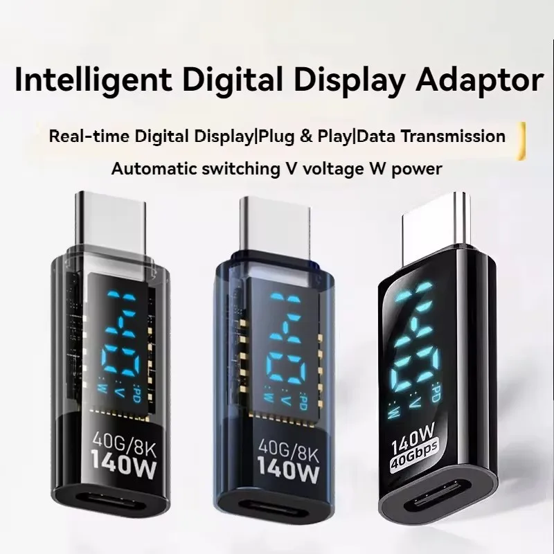 USB C Extension Adapter With Digital Display USB4 40Gbps 140W Charging usb-c-extension-adapter-with-digital-display-usb4-40gbps-140w-charging