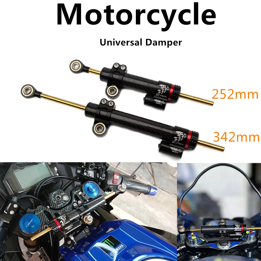 Motorcycle-Universal-Damper-Adjustable-Damper-Steering-Stabilizer-252mm ...