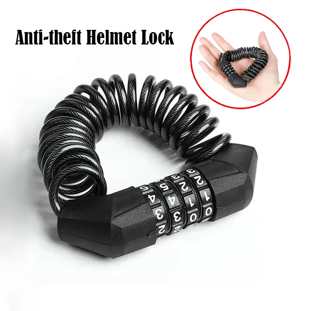 Candado antirrobo de aluminio para casco de bicicleta de montaña, bloqueo de Cable pequeño y ...