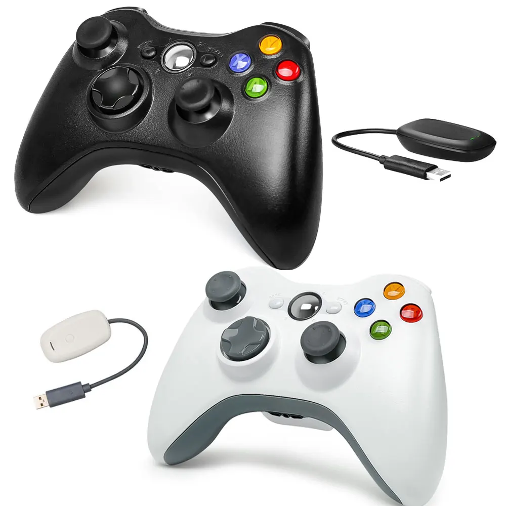 For-Xbox-360-Controller-Wireless-2-4G-Gamepad-Dual-Vibration-Wired ...