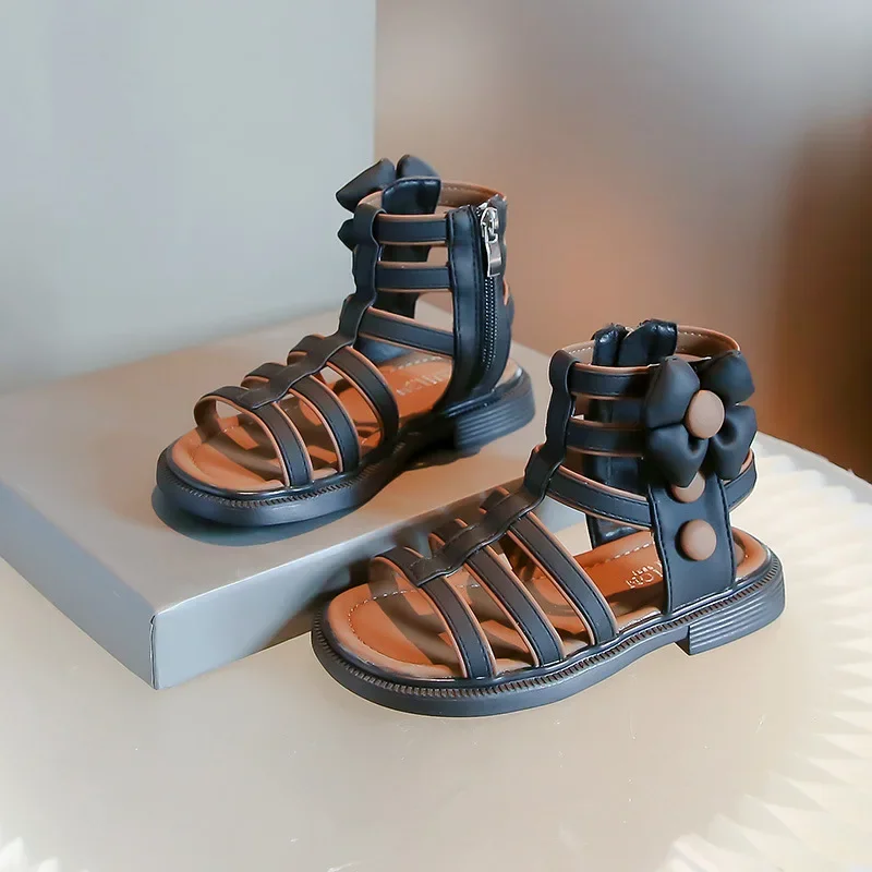 Girls-Gladiator-Sandals-2024-New-Children-Versatile-Elegant-Roman-Shoes ...