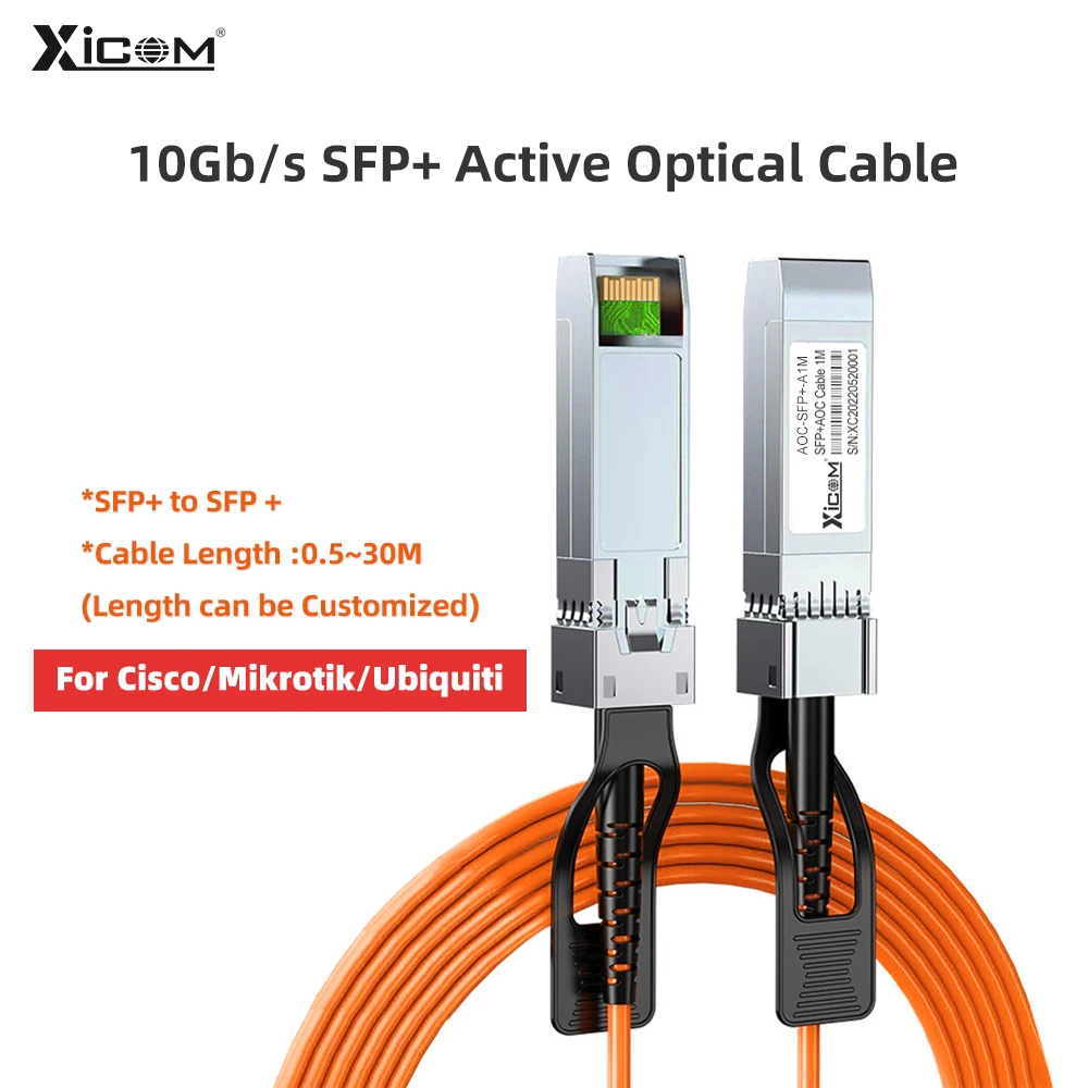 Cabo óptico ativo SFP para switch, 10G SFP + para SFP + AOC, OM2, 3M ...