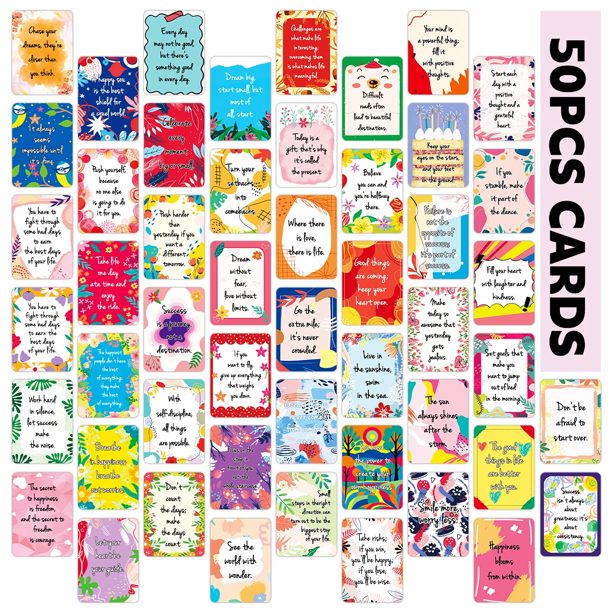50pcs Uplifting Positive Affirmation Cards, Mini Note Card for Lunch ...