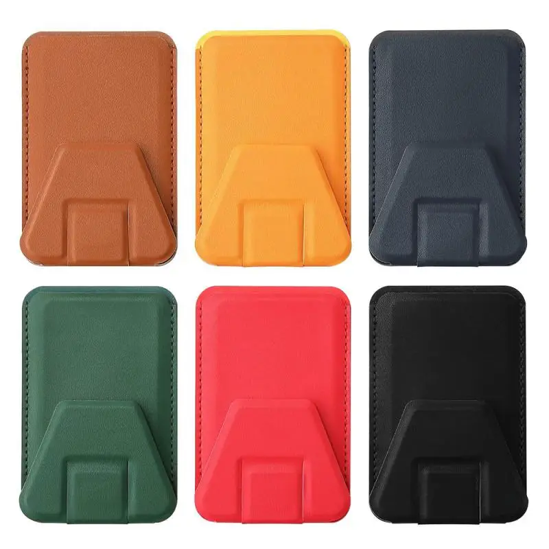 New-PU-Leather-Folding-Phone-Stand-Magnetic-Cardholder-For-15-14-Max ...