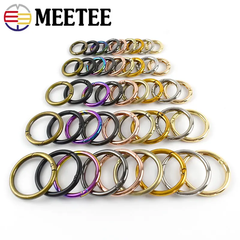 5Pcs 10 50mm Metal O Ring Buckles Round Openable Spring Snap Clasp Clip ...