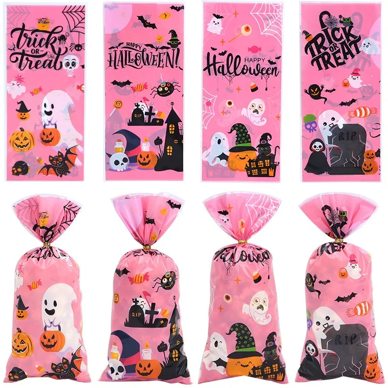 10pcs-Halloween-Candy-Bag-Pink-Ghost-Tomb-Trick-or-Treat-Creative ...