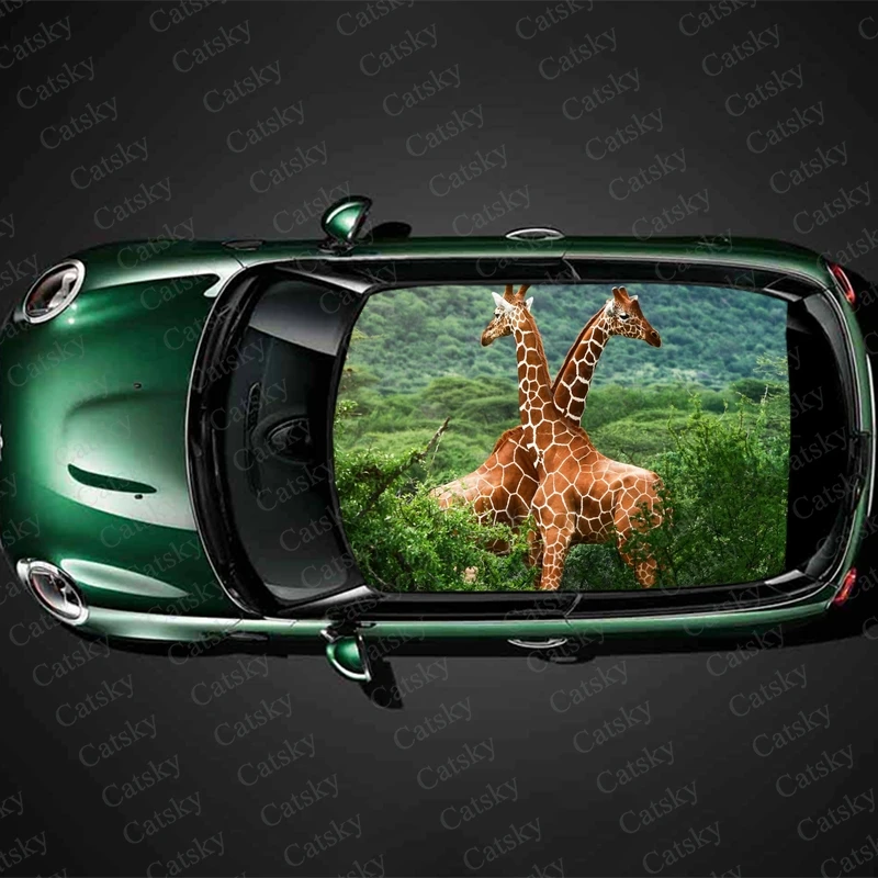 giraffe-forest-animal-Car-Roof-Sticker-Racing-SUV-Accessories-Packaging ...