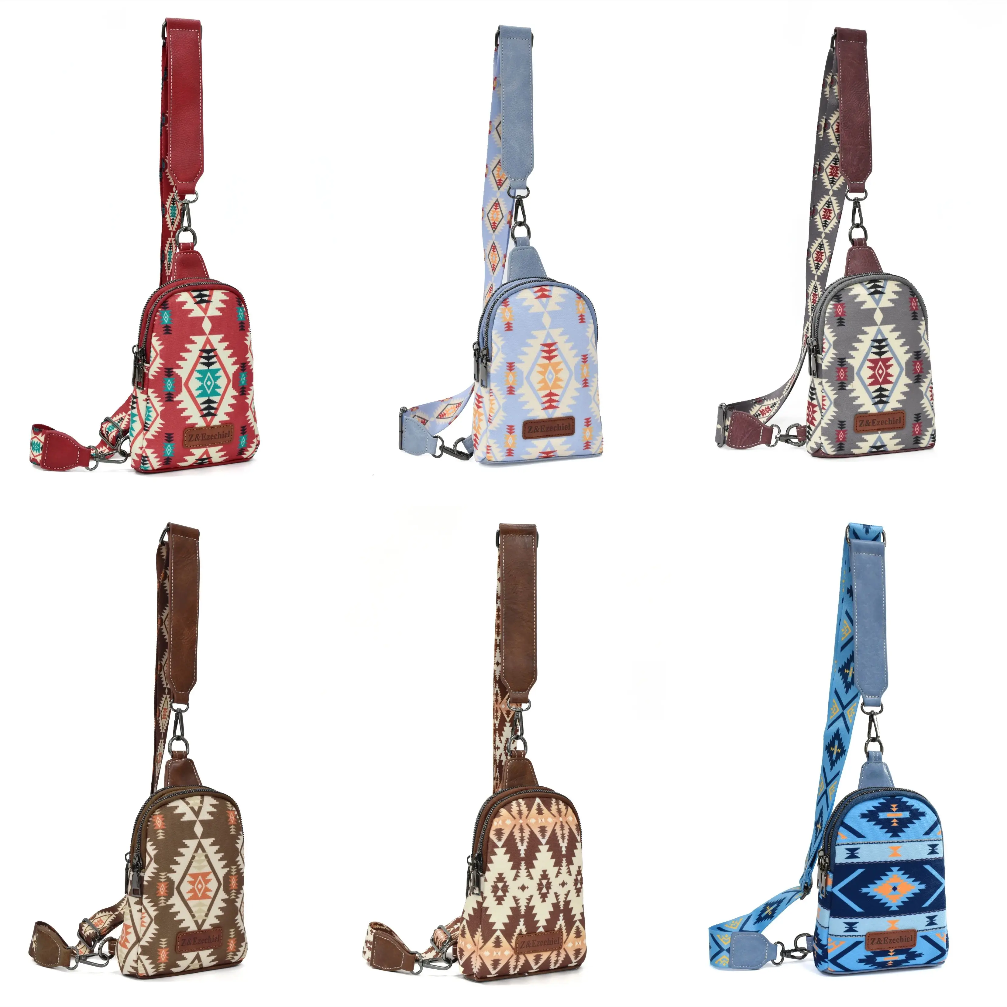 Boho-Canvas-Sling-Bag-Plaid-Print-Lightweight-Versatile-with-Zip ...