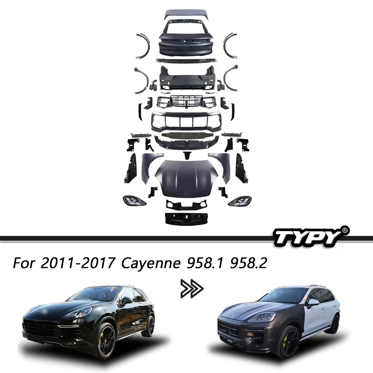 TYPY Car Body Kit For Porsche Cayenne 958 2011-2017 958.1 958.2 Upgrade ...