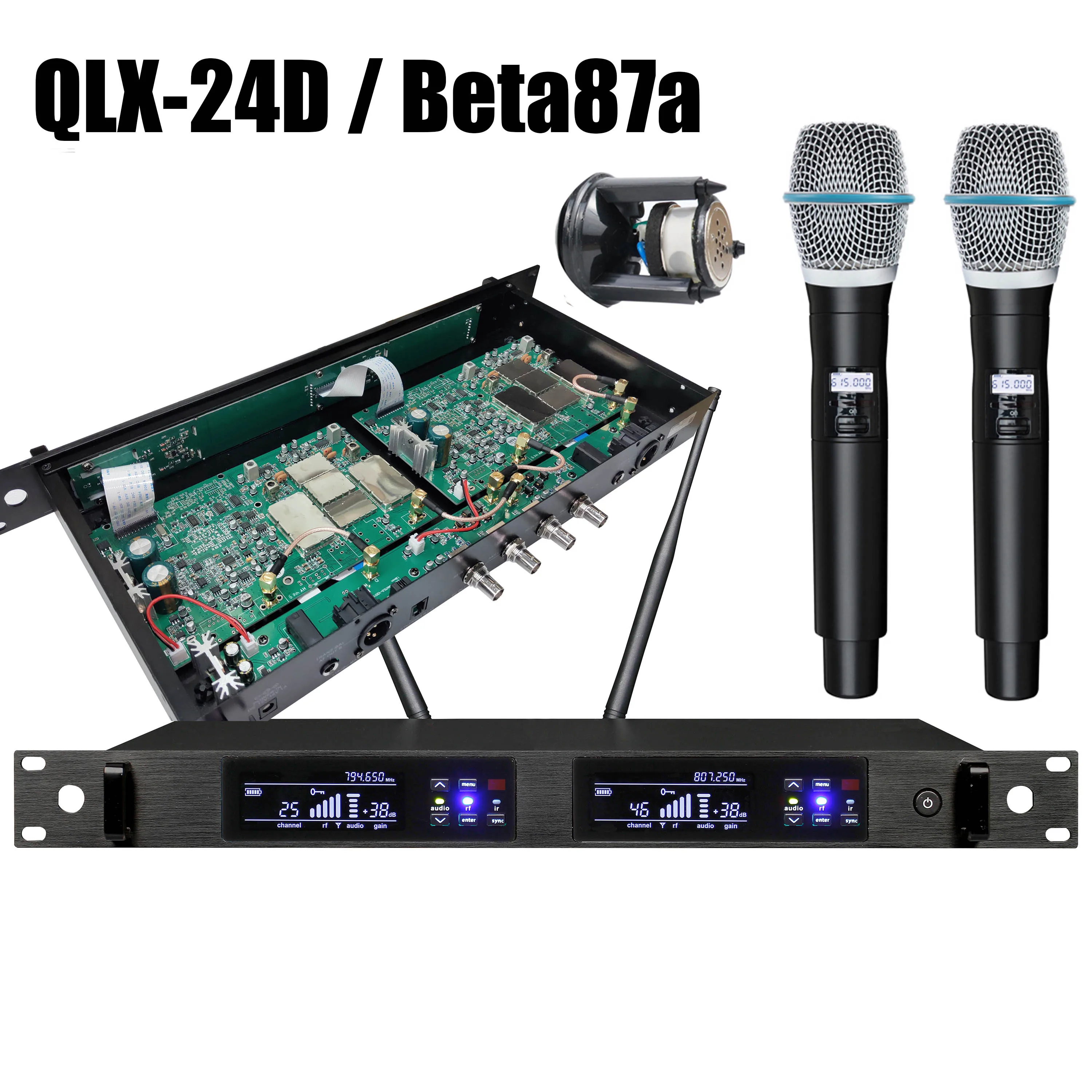 Lcz áudio QLX 24D beta87a microfones condensador dinâmico beta58 mic cápsula ksm9hs microfone ...