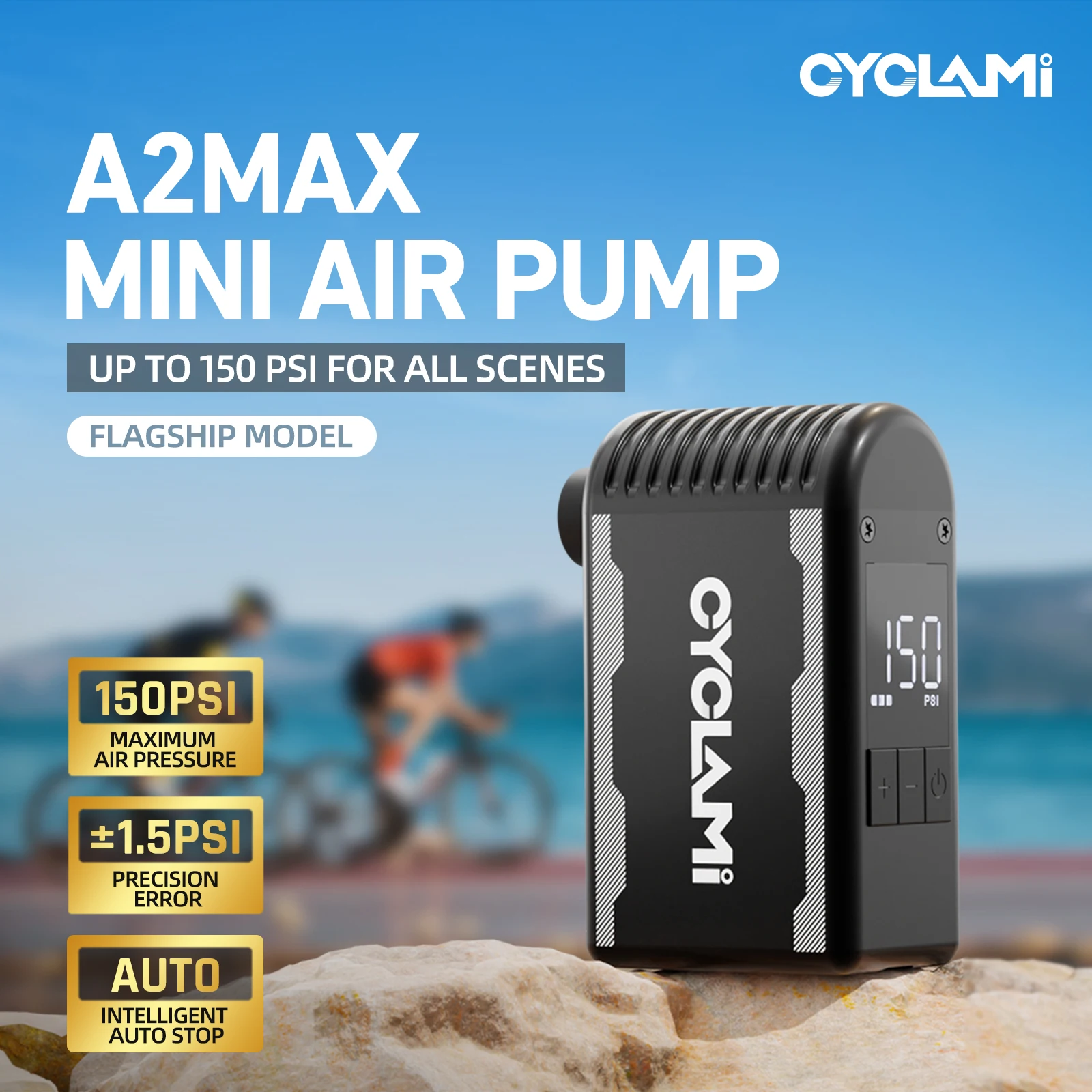 CYCLAMI-A2-MAX-150-PSI-Mini-Electric-Pump-Portable-Bicycle-Cordless-Air-Inflator-Presta-Schrader ...