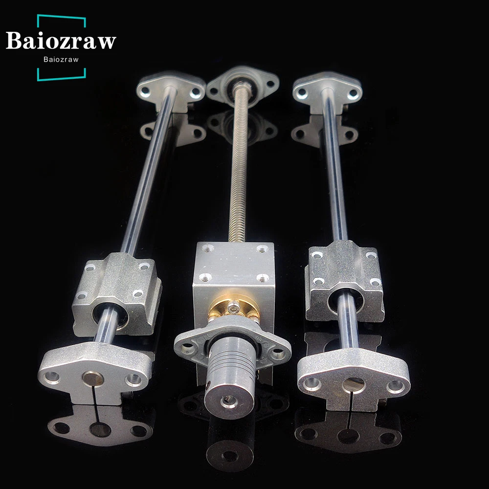 T8 Lead Screw Pitch 2mm Lead 8mm Length 200mm 800mm + KFL08 Bearing ...