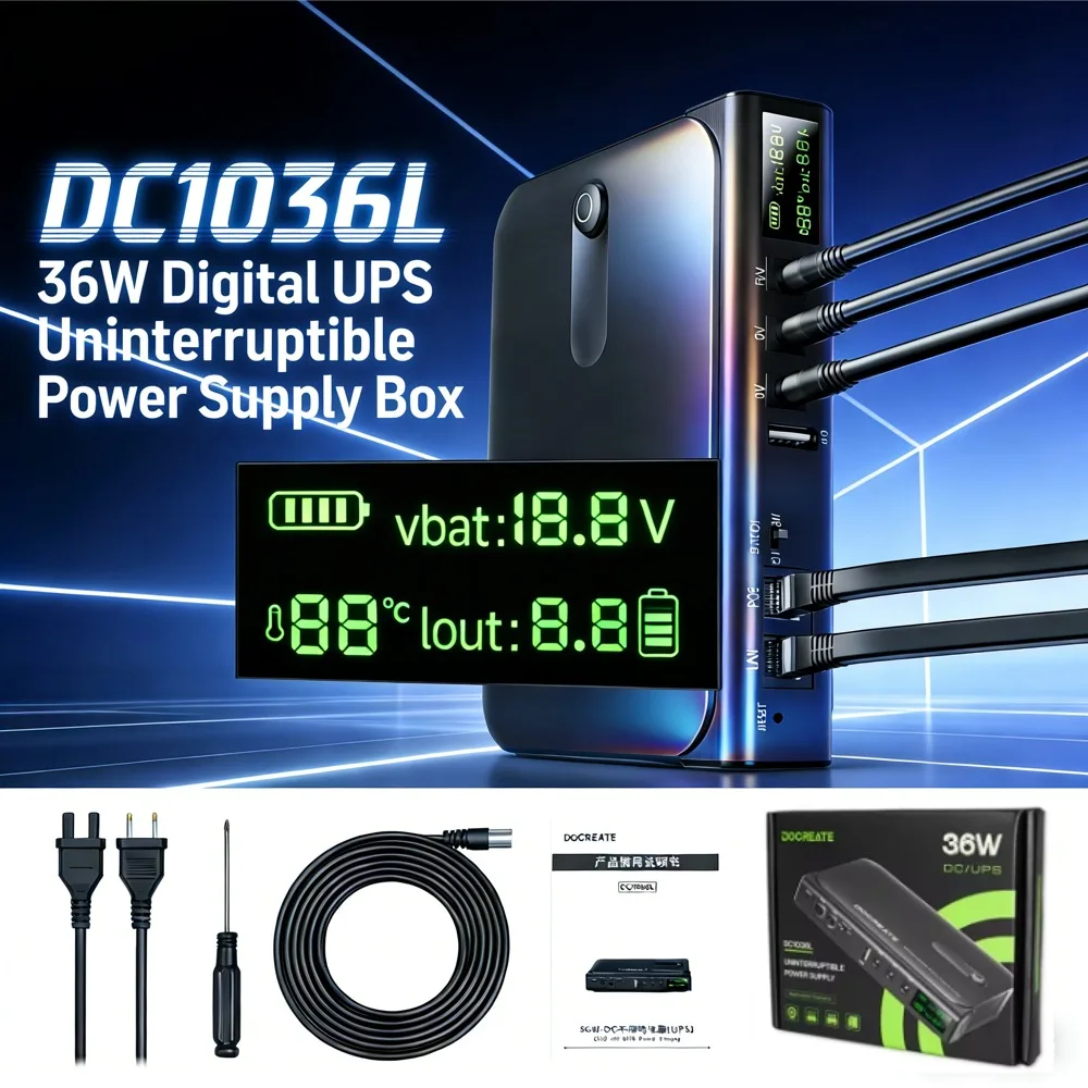 DC1036L 36W Digital UPS Uninterruptible Power Supply Box 5V/9V/12V/15V ...