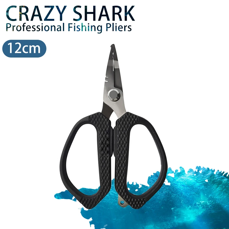 Crazy-Shark-Fishing-Plier-Scissor-Stainless-Steel-Multifunctional-Braid ...