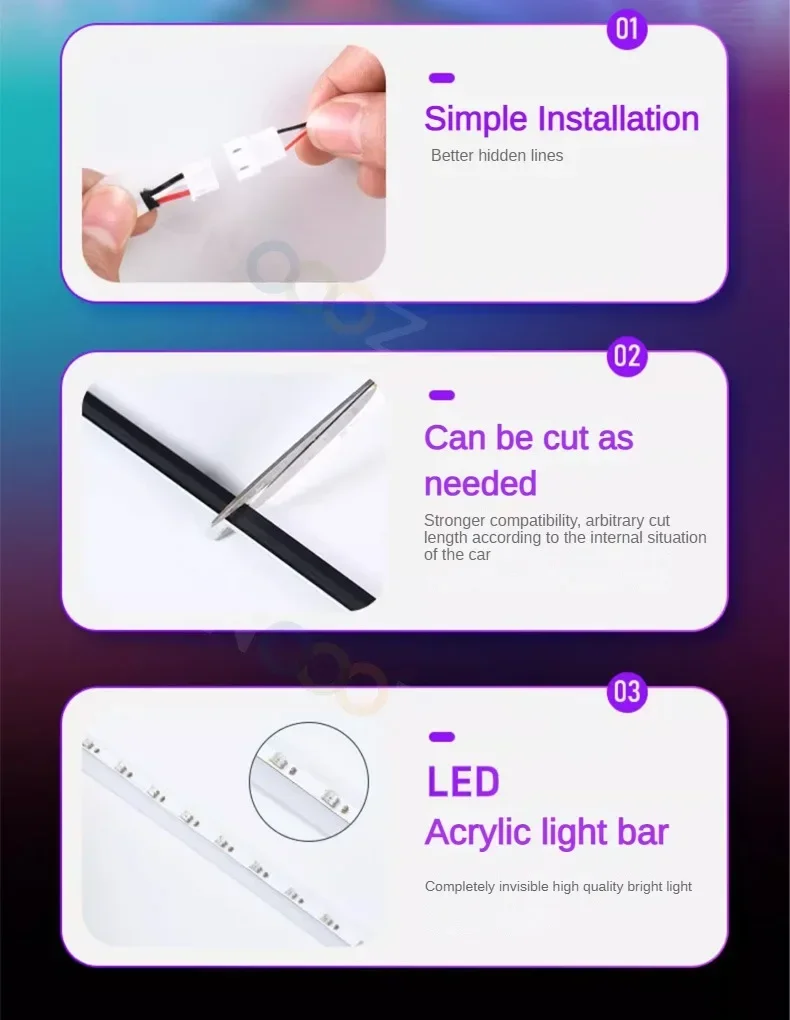 RGB 22 в 1 Автомобильный внутренний Акриловый автомобильный окружающий свет для Haval Great Wall ...