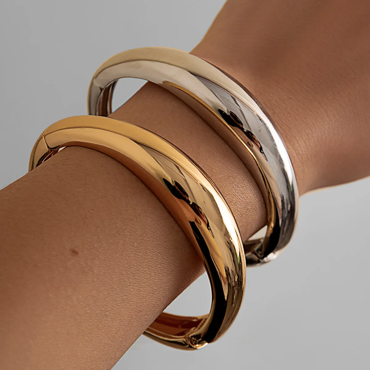 DIEZI-Hip-Hop-Punk-Cuff-Wide-Metal-Bangles-Vintage-Fashion-Gold-Silver ...