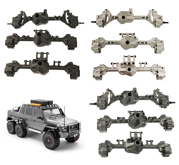 1-10-Metal-Wilderness-Front-Through-Rear-Axle-for-TRX6-TRX-6-T6-G63 ...