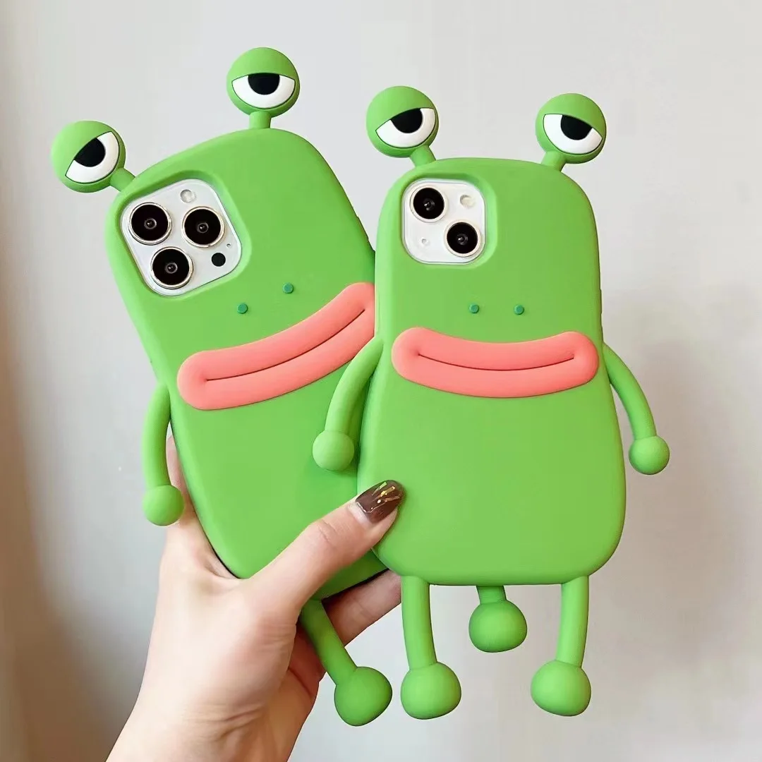 Creative-Cartoon-Funny-Frog-Soft-Silicone-Phone-Case-for-iphone-15-14 ...