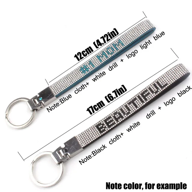 LOGO Custom Character Letters Crystal Rhinestones Leather Strap Lanyard ...