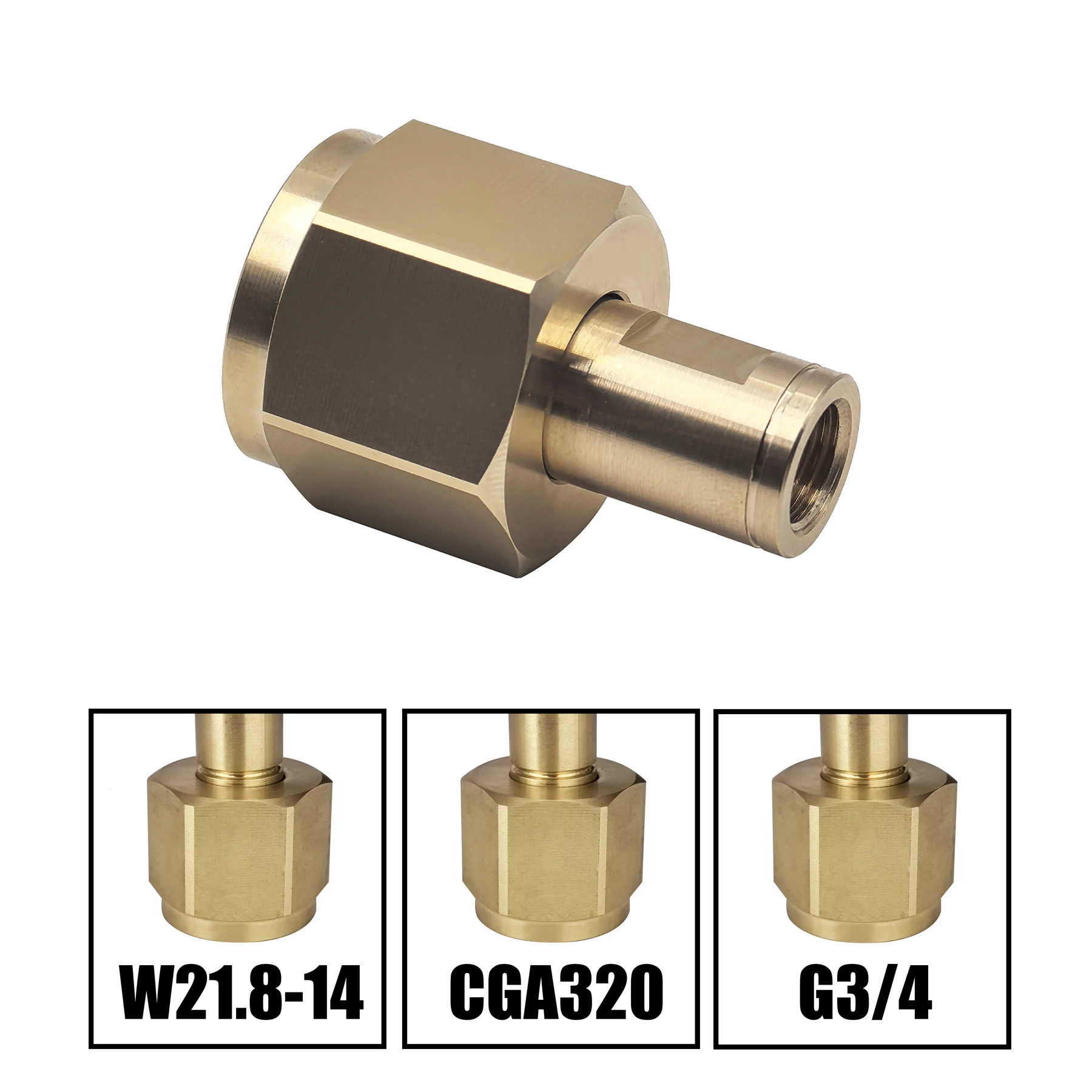W21.8, G3/4, CGA320 Brass Nut Nipple Washer Set For CO2 Tank Cylinder ...