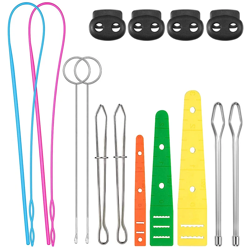 15Pcs-Drawstring-Threader-Tools-Set-Cord-Lock-Sewing-Loop-Turner-Hook ...