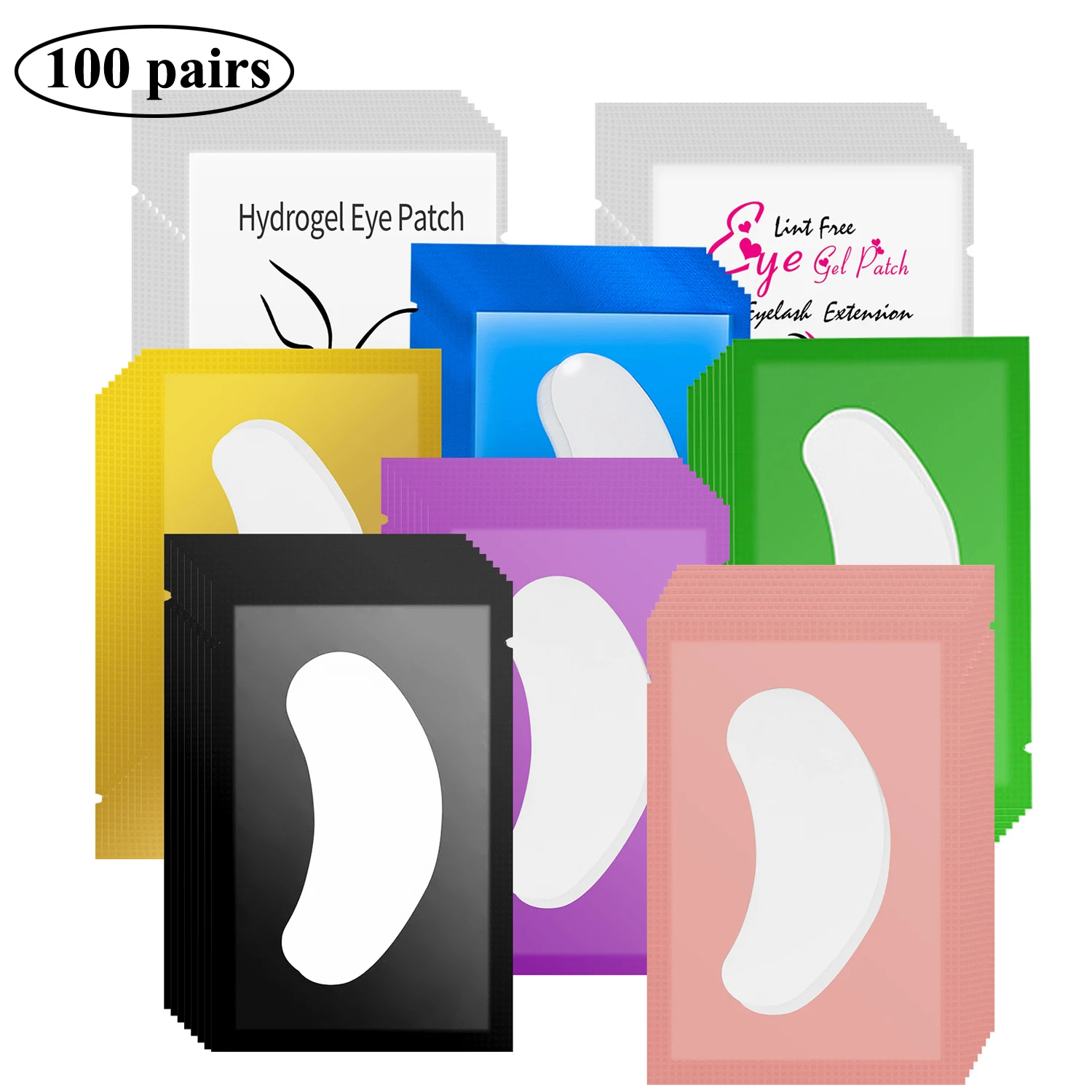 50 Pairs Eyelash Extension Paper Patches Lint free Grafted Eyelash ...