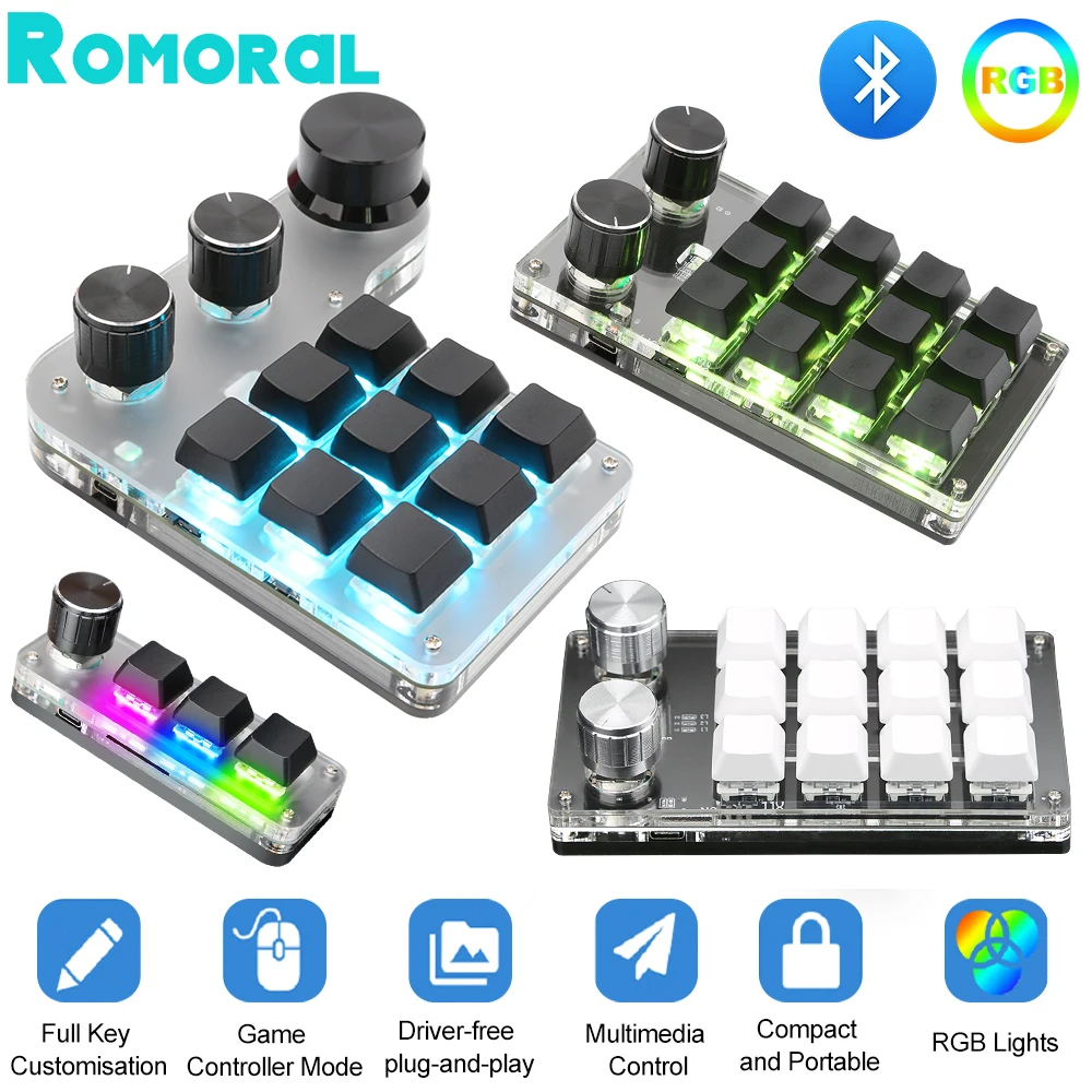 Custom-Mini-Knob-Keyboard-Key-Knob-Mechanical-Keyboard-Programmable-Copy-and-Paste-DIY-Shortcut ...