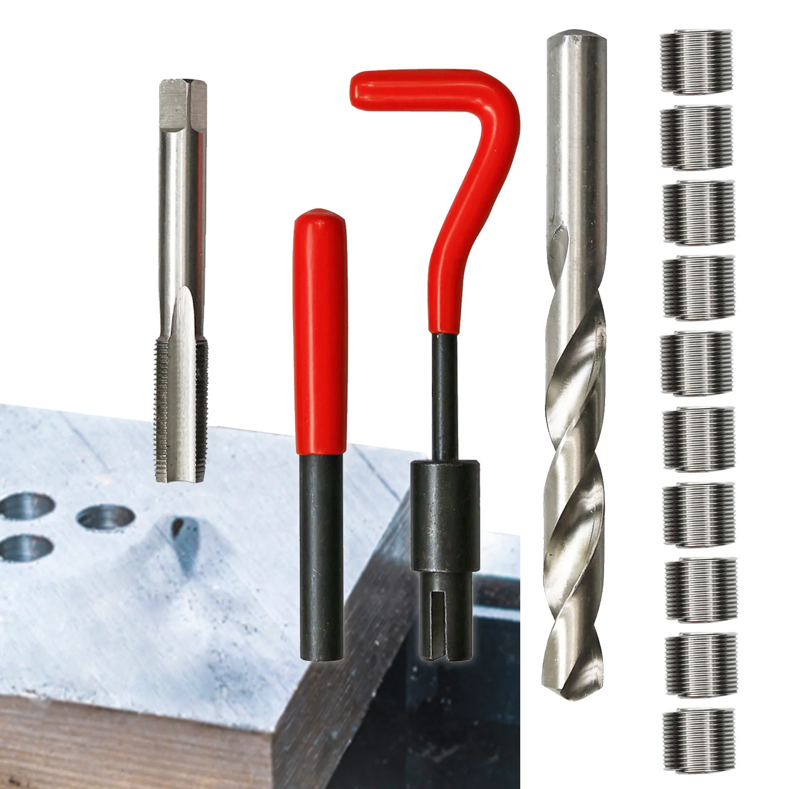 Thread Repair Kit Set Rethread M14 x 1.5mm Damaged Thread Garage Tool ...